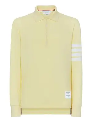 Thom Browne 4-bar Long-sleeve Polo Shirt - Yellow