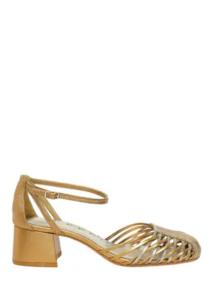STUDIO CHOFAKIAN 40mm Spiro Pumps - Gold