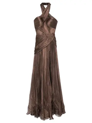 IRIS SERBAN Floris Maxi Dress - Brown