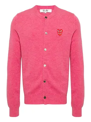 Play Comme Des Garcon Wool Cardigan - Pink