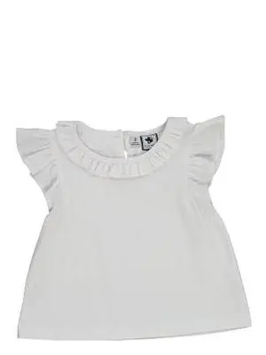 Busy Bees Colette Ruffle Top - White Knit