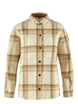 Fjallraven Singi Organic Cotton Flannel Overshirt - Chalk White-dune Beige