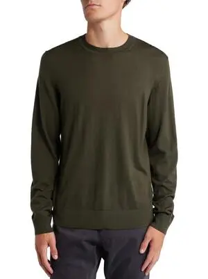 Theory Theory Regal Wool Crewneck Sweater Hntr Grn