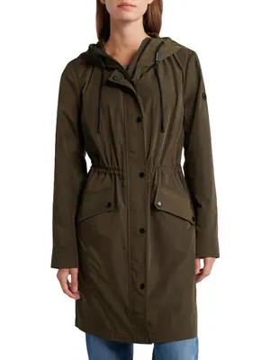 Michael Kors MICHAEL Michael Kors Water Resistant Hooded Anorak Olive
