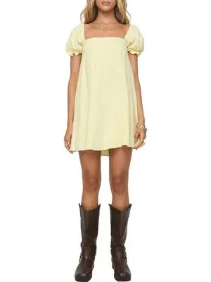 Princess Polly Beyond Linen Blend Mini Dress - Yellow