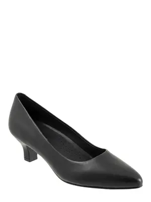 Trotters Trotters Kate Pointed Toe Kitten Heel Pump Black