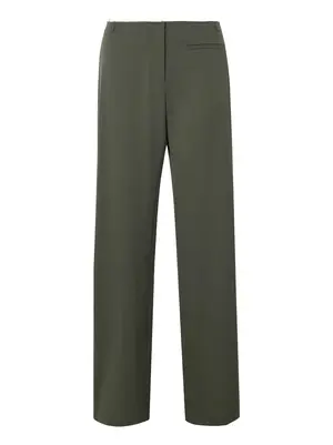 ST. AGNI Frayed Wool-blend Twill Pants - Green