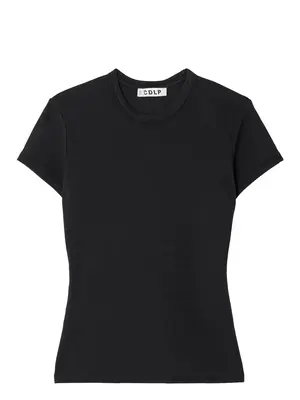 CDLP Ribbed Stretch Lyocell And Cotton-blend T-shirt - Black