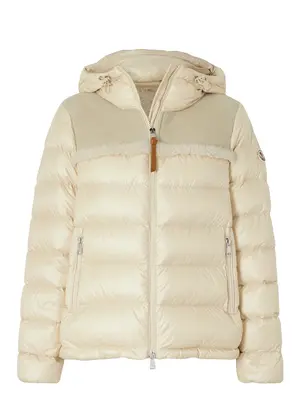 Moncler Beauvais Shearling-paneled Quilted Shell Hooded Down Jacket - White