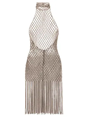 TOM FORD Fringed Crystal-embellished Cord Mini Dress - Silver