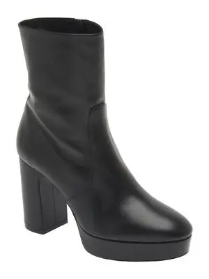 STUART WEITZMAN Dayna Platform Bootie - Black Leather