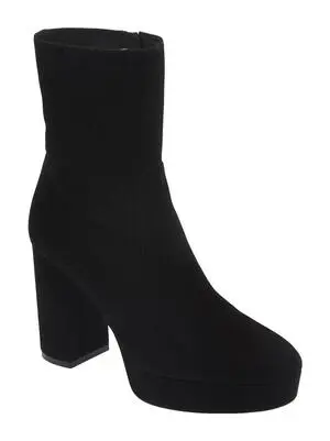 STUART WEITZMAN Dayna Platform Bootie - Black Suede
