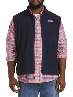 Vineyard Vines Vineyard Vines Big & Tall Harbor Fleece Vest Vineyard Navy