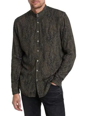 John Varvatos Double Band Collar Button-up Shirt - Light Brown