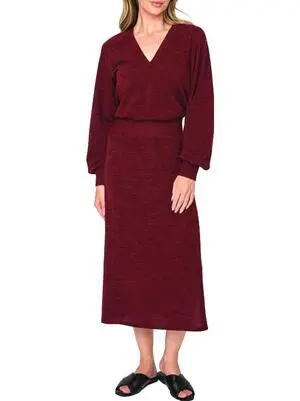 GIBSONLOOK Long Sleeve Sweater Dress - Red Wine