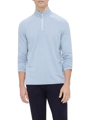 Bugatchi Bugatchi Quarter Zip Performance Pullover Air Blue