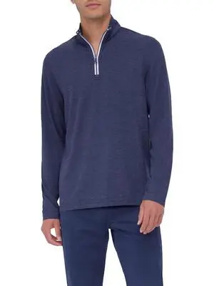 Bugatchi Bugatchi Quarter Zip Performance Pullover Navy