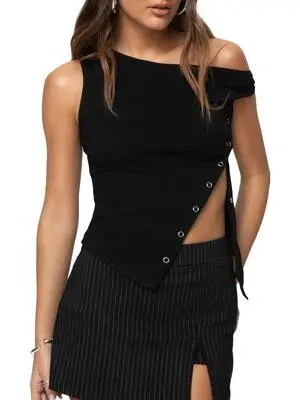 Princess Polly Karre One-shoulder Top - Black