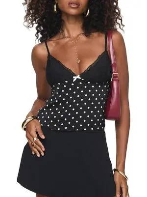 Princess Polly Castien Polka Dot Camisole - Black