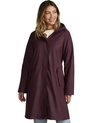 LANDS' END Squall Waterproof Rain Slicker Coat - Lush Burgundy