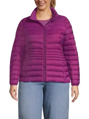 LANDS' END Wanderweight Ultralight Packable Down Jacket Light Raspberry Sorbet