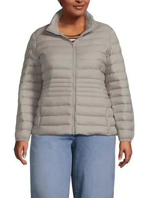 LANDS' END Wanderweight Ultralight Packable Down Jacket Soft Mushroom