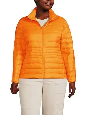 LANDS' END Wanderweight Ultralight Packable Down Jacket Sweet Mango