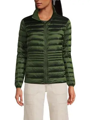 LANDS' END Wanderweight Ultralight Packable Down Jacket - Estate Green Shine