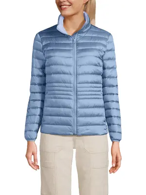 LANDS' END Wanderweight Ultralight Packable Down Jacket Light Cornflower Shine