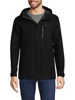 LANDS' END Waterproof Stretch Rain Jacket Black