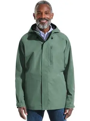 LANDS' END Waterproof Stretch Rain Jacket - Eucalyptus