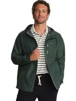 LANDS' END Waterproof Stretch Rain Jacket Evening Forest