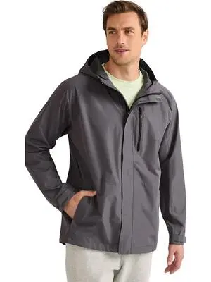 LANDS' END Waterproof Stretch Rain Jacket Warm Steel