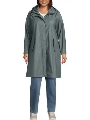 LANDS' END Squall Waterproof Slicker Raincoat - Evening Forest