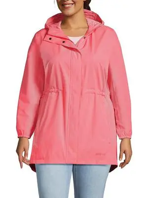 LANDS' END Lands' End Squall Packable Waterproof Raincoat Carmine Coral
