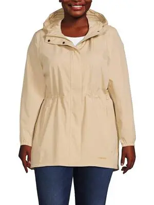 LANDS' END Lands' End Squall Packable Waterproof Raincoat Champagne