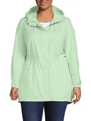 LANDS' END Lands' End Squall Packable Waterproof Raincoat Icy Mint Green