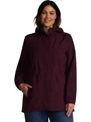 LANDS' END Lands' End Squall Packable Waterproof Raincoat Lush Burgundy
