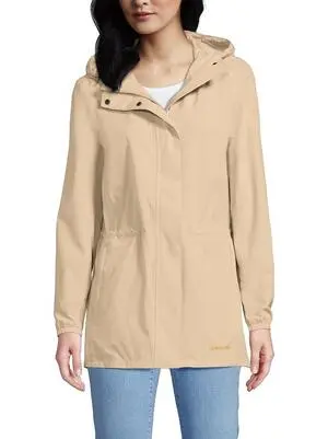 LANDS' END Lands' End Squall Packable Waterproof Raincoat Champagne