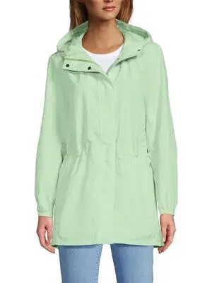 LANDS' END Lands' End Squall Packable Waterproof Raincoat Icy Mint Green