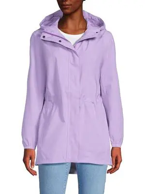 LANDS' END Lands' End Squall Packable Waterproof Raincoat Lilac Petal