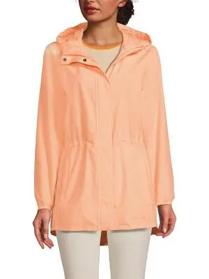 LANDS' END Lands' End Squall Packable Waterproof Raincoat Peach Sorbet