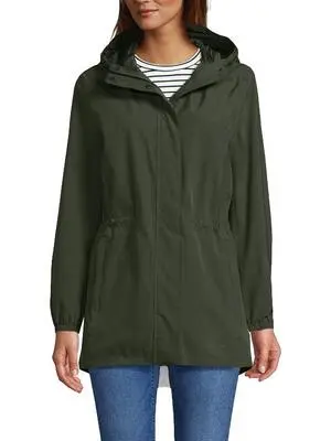 LANDS' END Lands' End Squall Packable Waterproof Raincoat Rich Olive Green