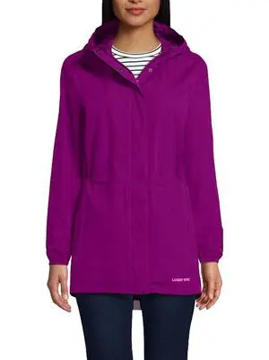 LANDS' END Lands' End Squall Packable Waterproof Raincoat Royal Magenta