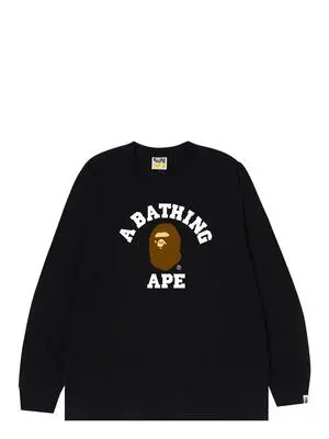 A BATHING APE College Long-sleeve Tee - Black