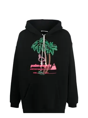 Palm Angels Ski Club Long Hoodie - Black