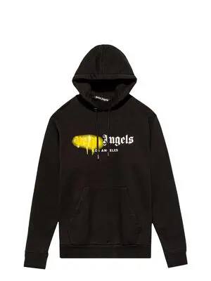 Palm Angels La Sprayed Logo Hoodie - Black