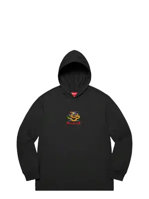 Supreme Dragon Hooded Long-sleeve Top - Black