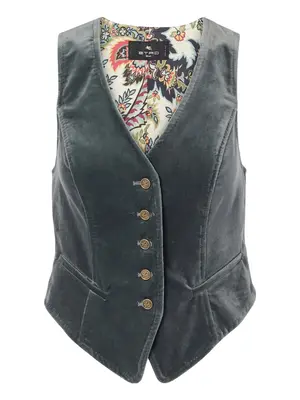 Etro Velvet Vest - Blue