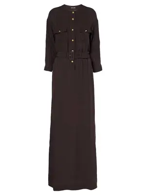 TOM FORD Striped Belted Shirt Dress - Brown